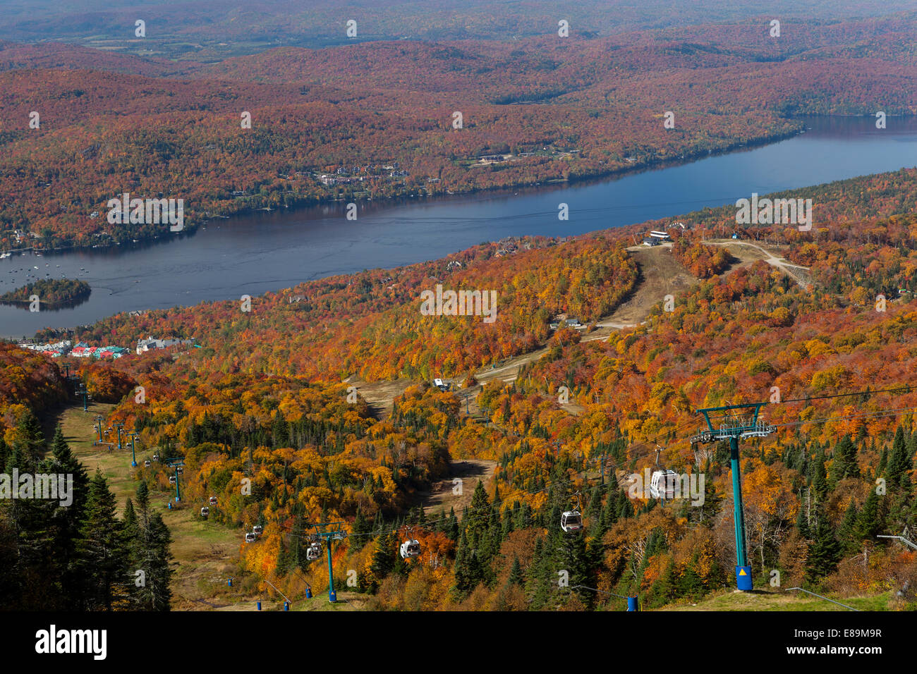 Mont Tremblant ski resort indian summer Stock Photo - Alamy
