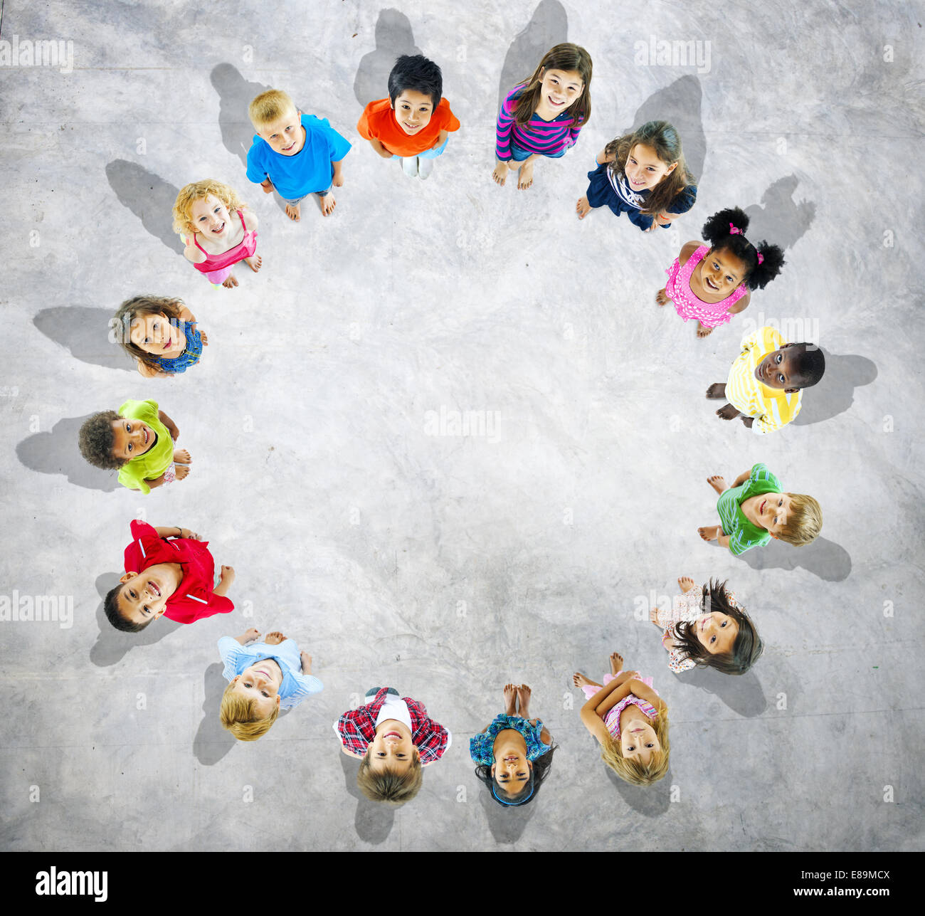 Kids standing in Circle Stock Photo - Alamy