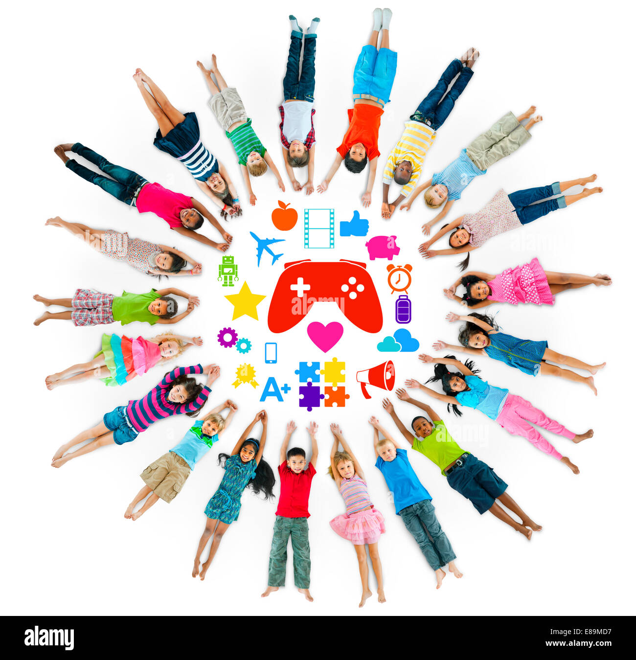 Children group play video game hi-res stock photography and images - Alamy