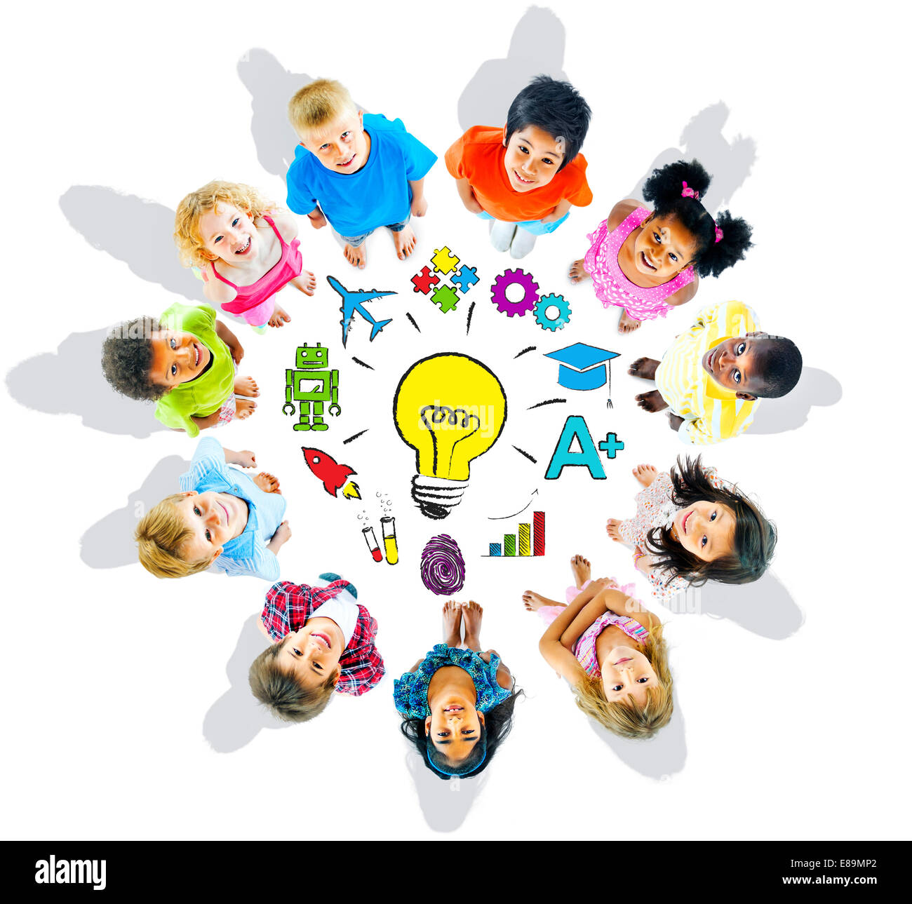 Group of Children and Inspiration Concept Stock Photo - Alamy