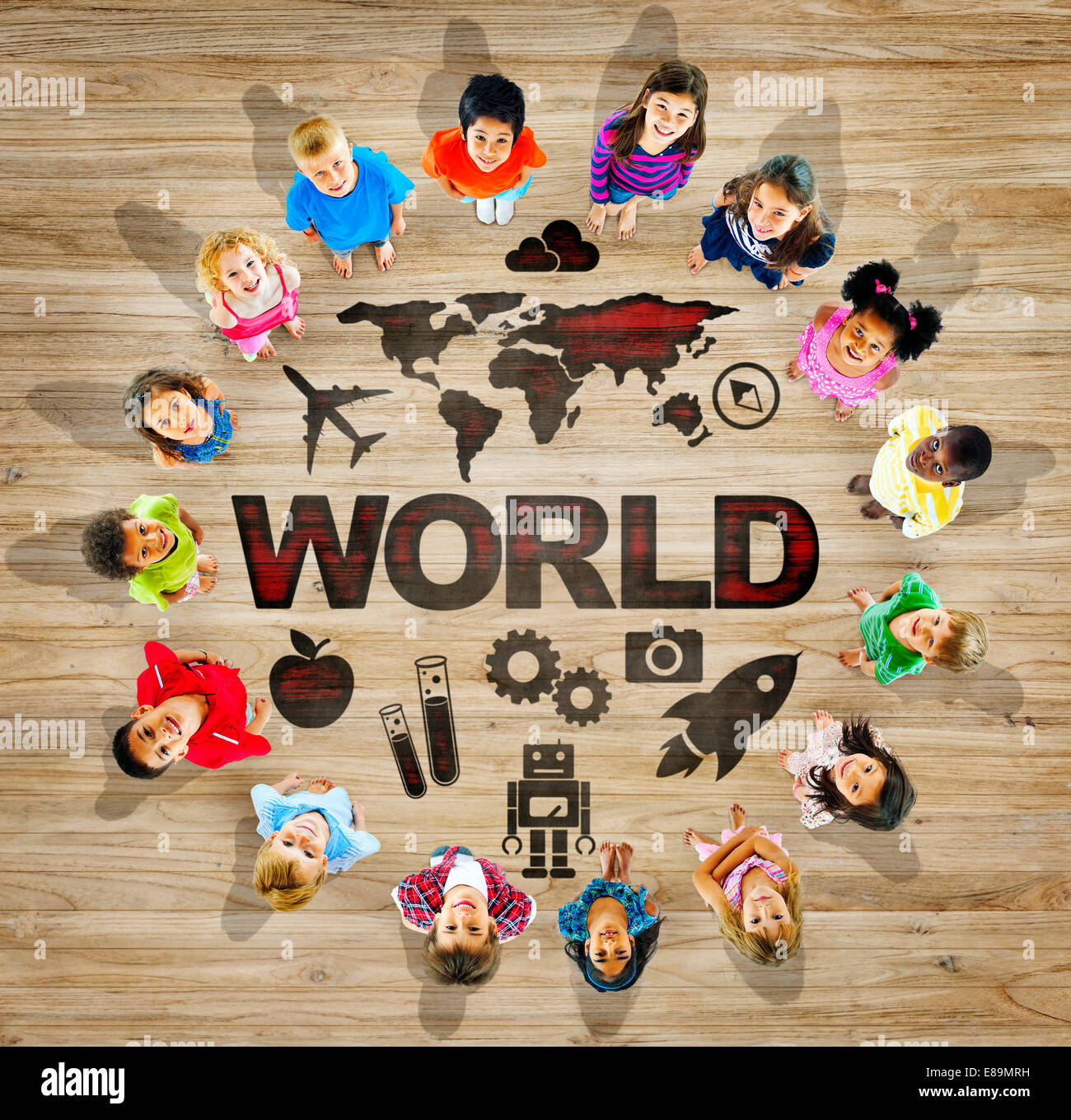Children world map hi-res stock photography and images - Alamy