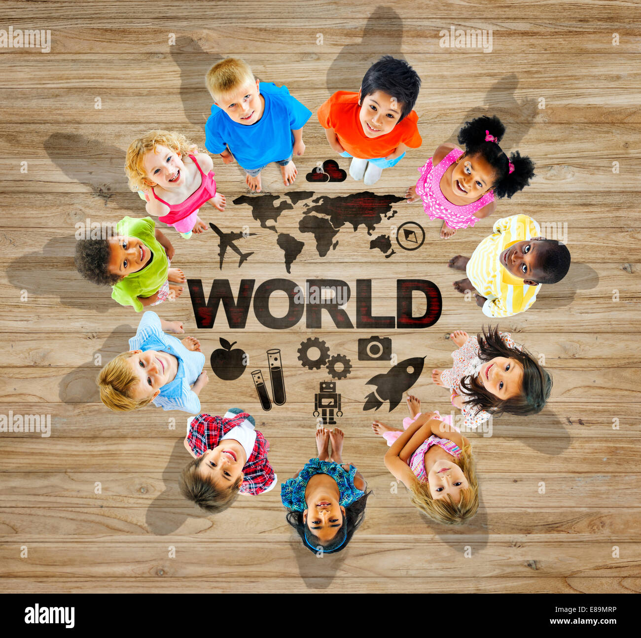 Map of the world for children hi-res stock photography and images - Alamy