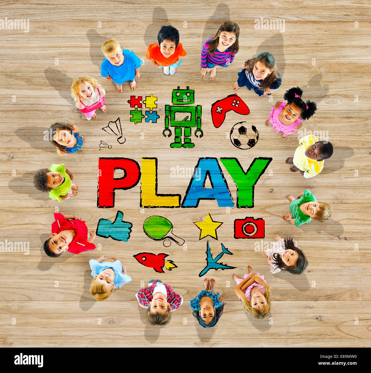 Group of Children and Play Concept Stock Photo - Alamy