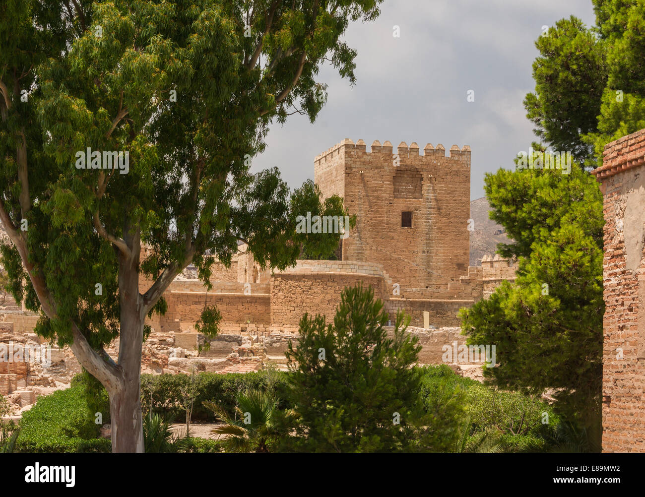 The Alcazaba of Málaga, a historic fortress in Spain, with its ...