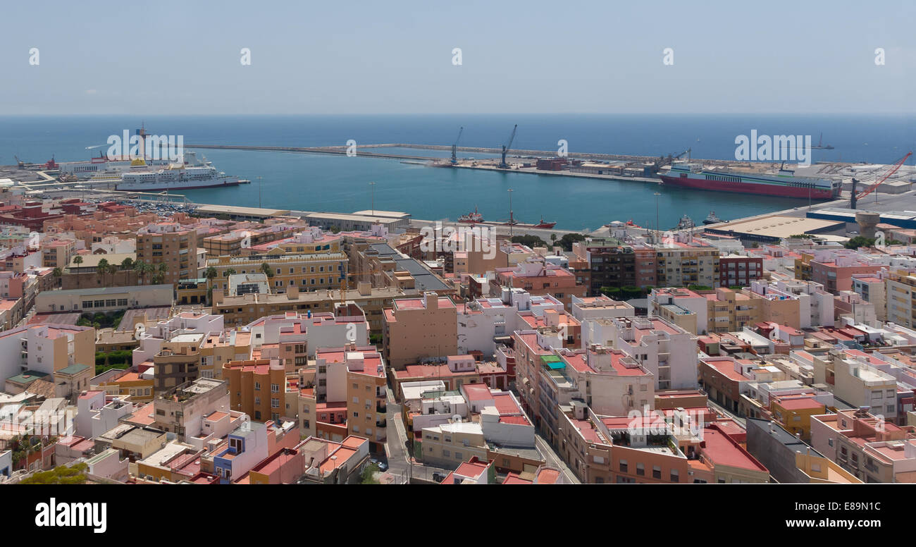The harbor of Almeria, located in southern Spain, is a major ...