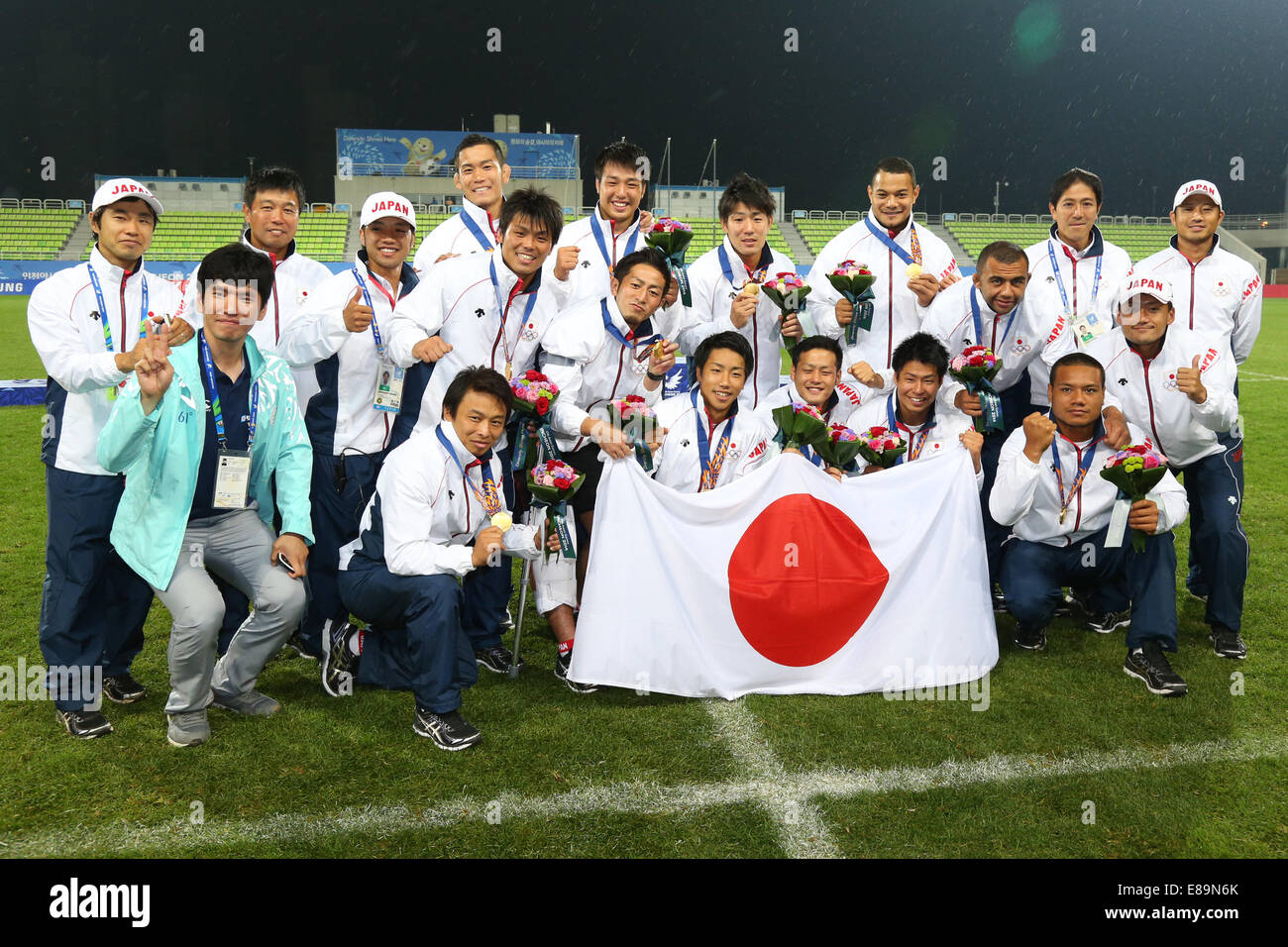 Incheon, South Korea. 2nd Oct, 2014. Japan team group Rugby : Men's ...