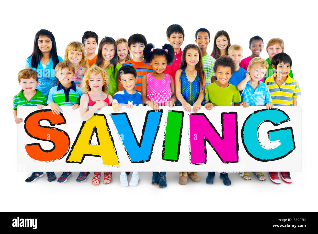 Group of Children and Saving Concepts Stock Photo - Alamy