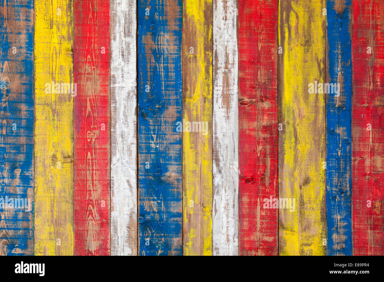 Colorful grungy wooden wall. Lining boards background photo texture ...