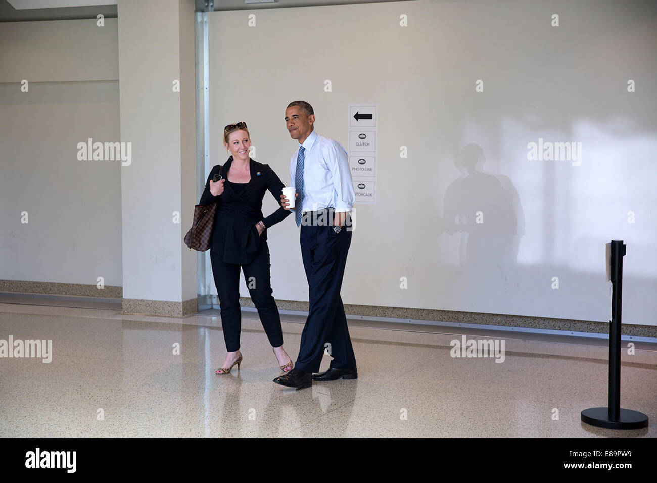 President Barack Obama talks with Anita Breckenridge, Deputy Chief of ...