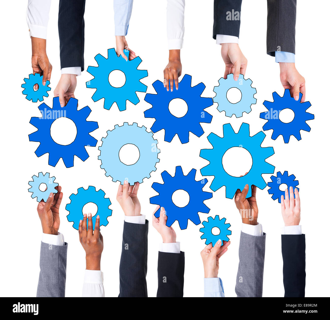 Business People Holding Machine Parts Stock Photo - Alamy
