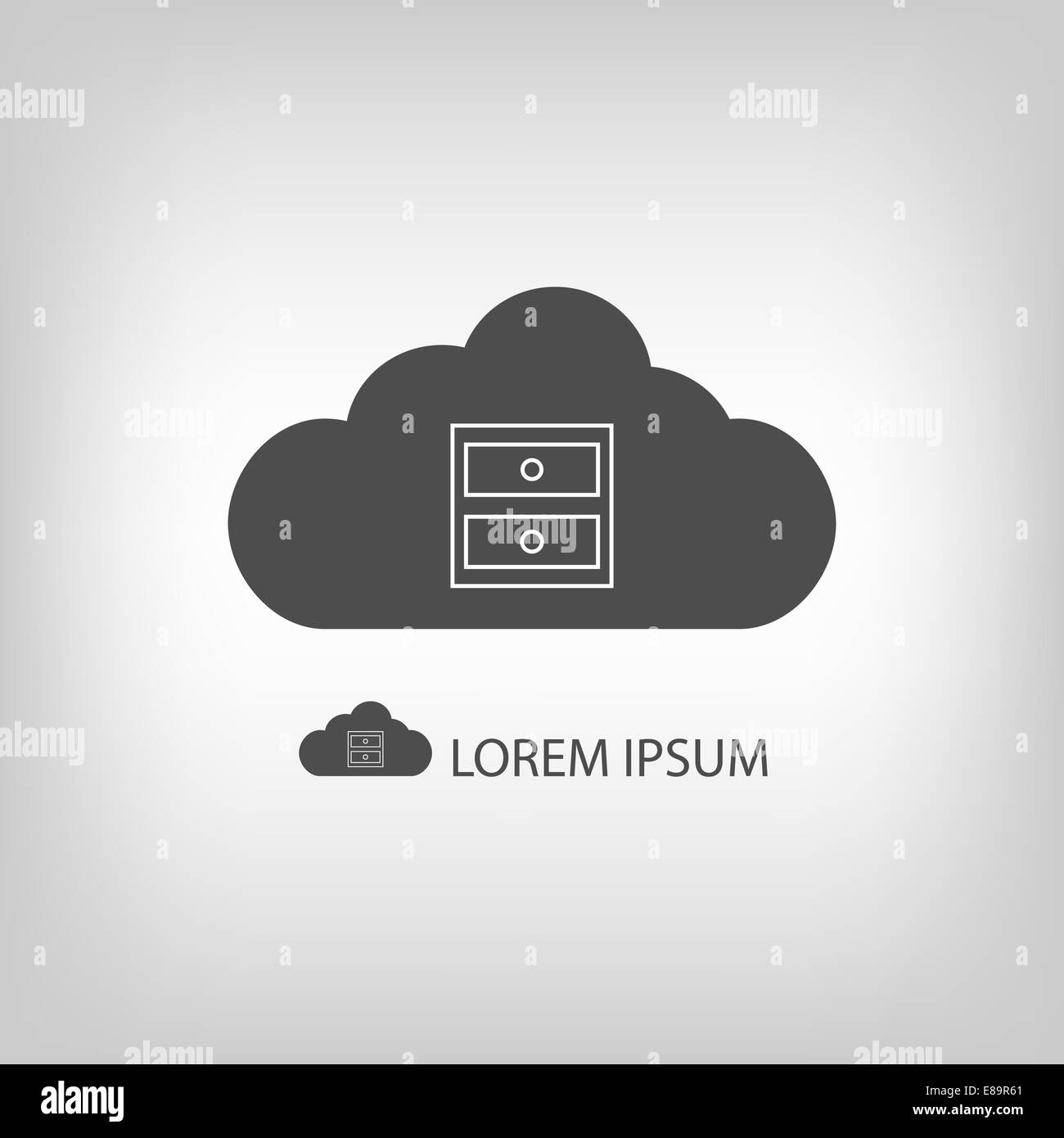 Grey cloud with chest of drawers Stock Photo - Alamy