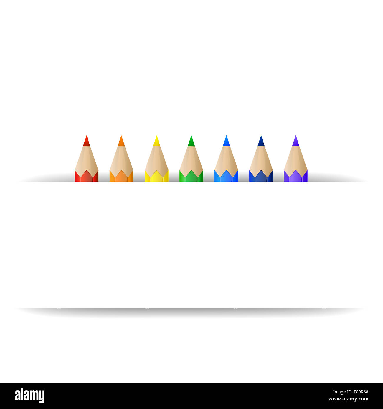Color pencils and paper banner Stock Photo - Alamy
