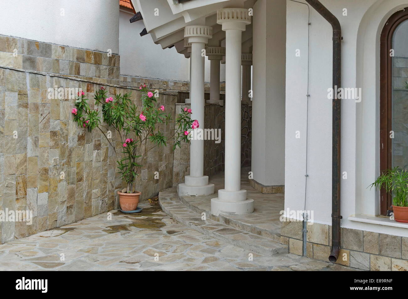 Beautiful nook of new church with column Stock Photo - Alamy