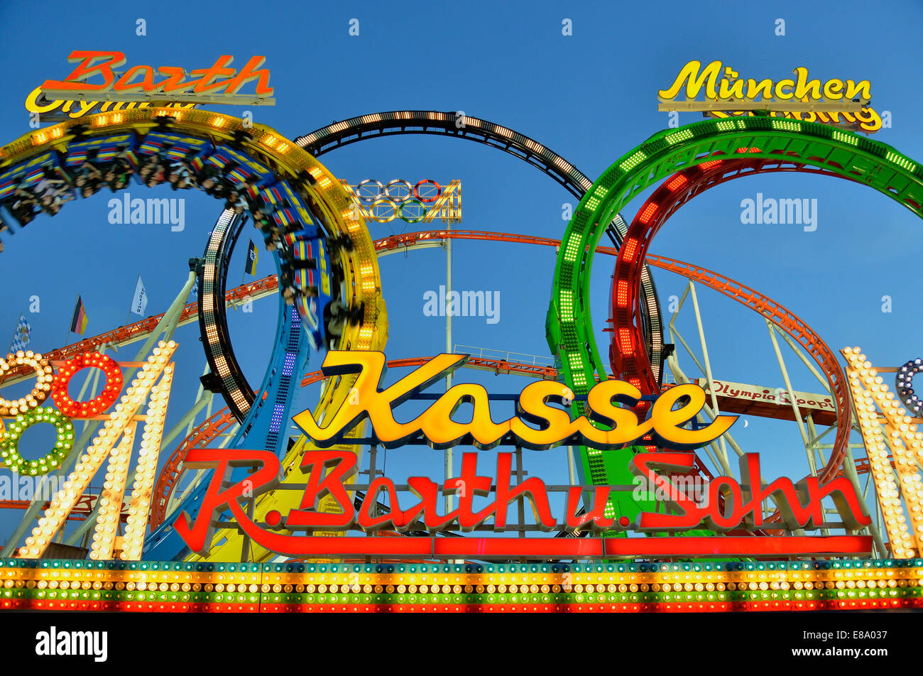 Olympia Looping, five looping roller coaster, Oktoberfest, Munich ...