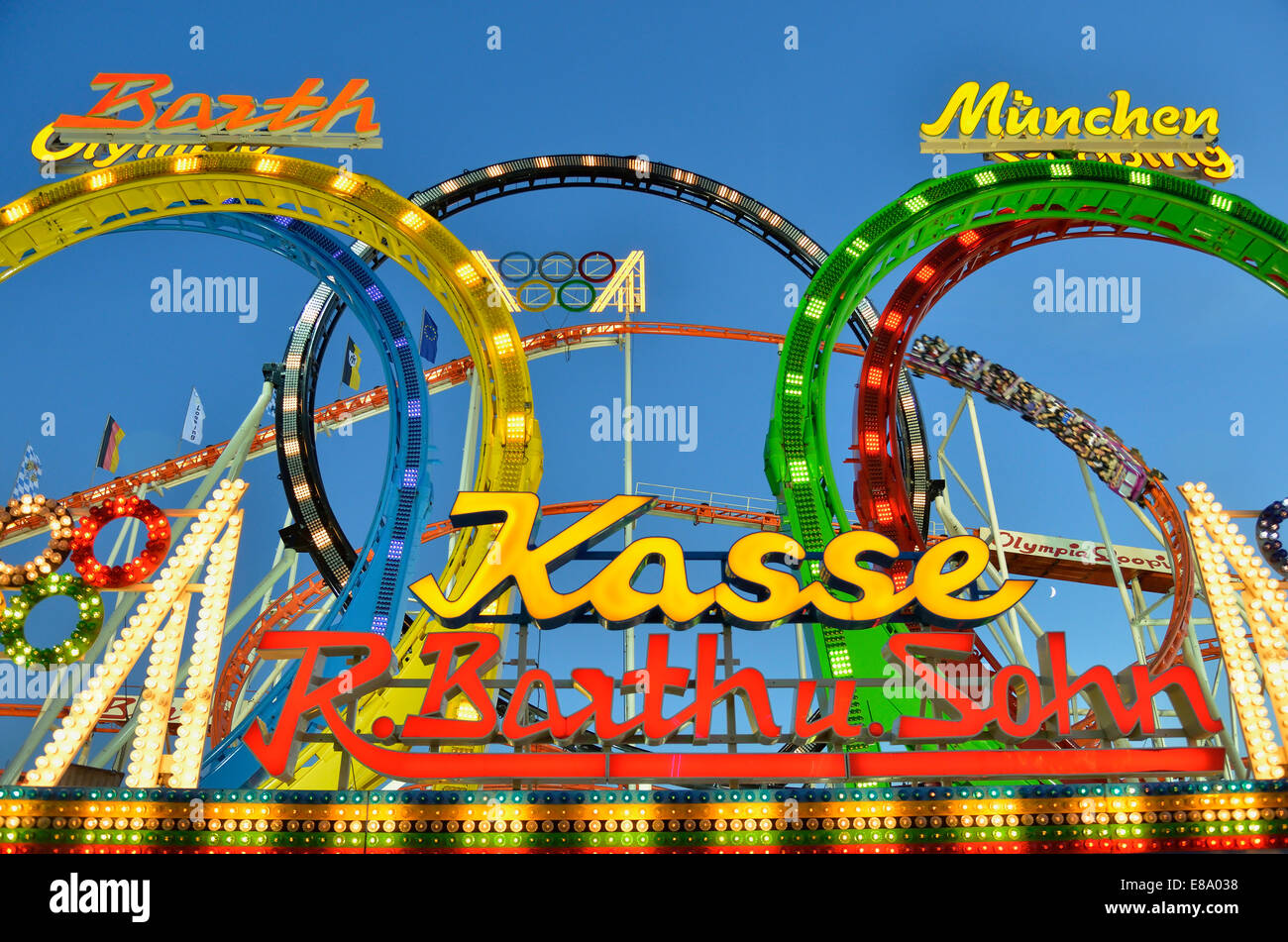 Olympia Looping, five looping roller coaster, Oktoberfest, Munich ...