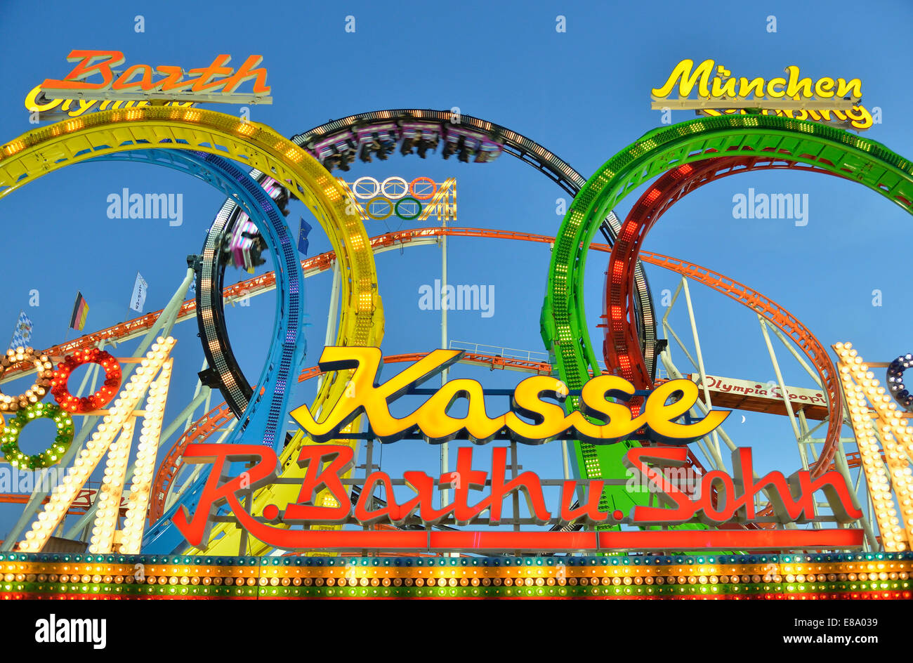 Olympia Looping, five looping roller coaster, Oktoberfest, Munich ...