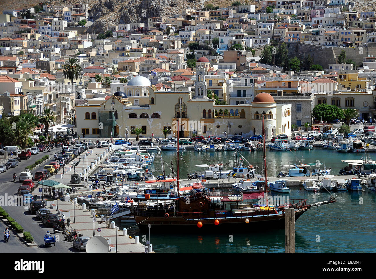Pothia or Pothaia or Kalymnos Town, port city on Kalymnos, Dodecanese ...