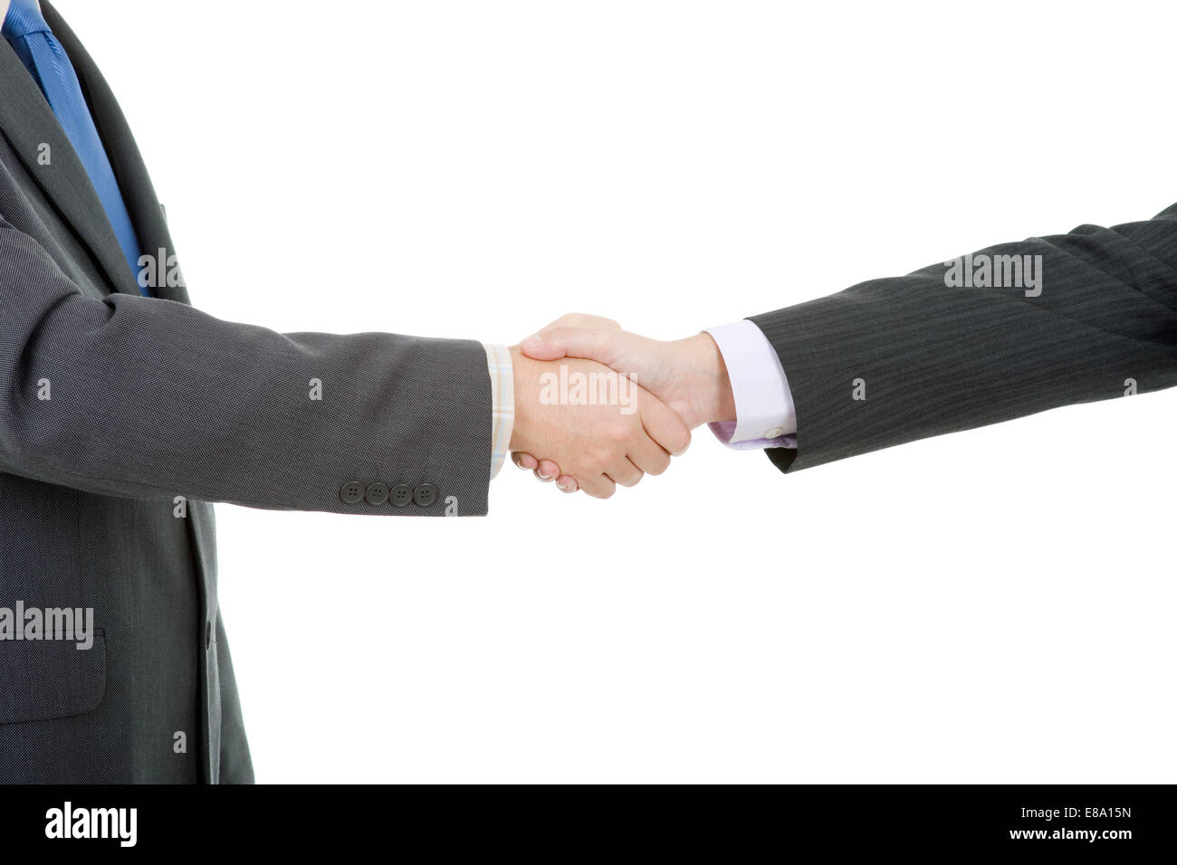 Business men hand shake isolated on white Stock Photo - Alamy