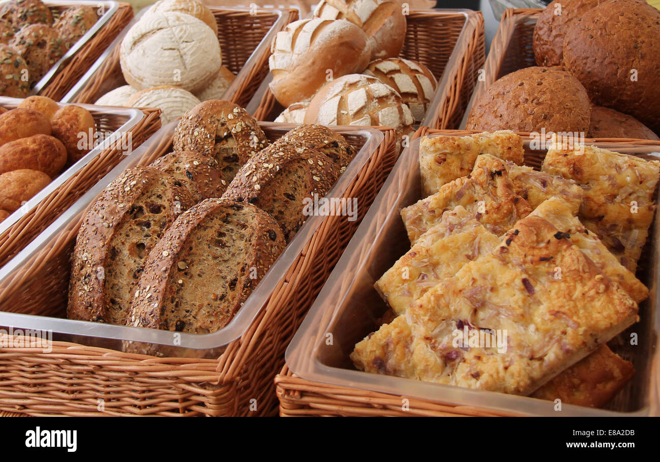 A Display of Freshly Baked Bread Loaves Stock Photo - Alamy