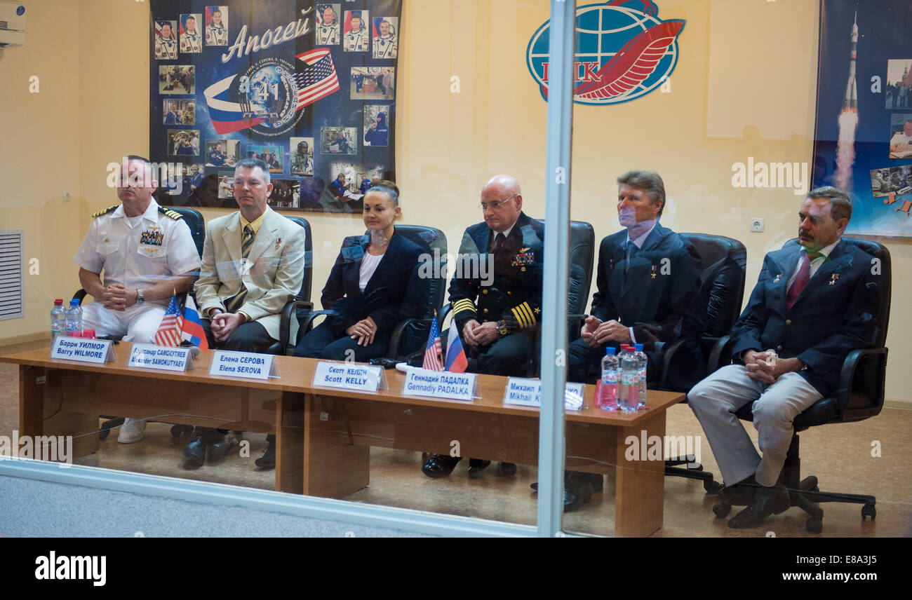 Expedition 41 prime crew members, from left to right, Flight Engineer ...