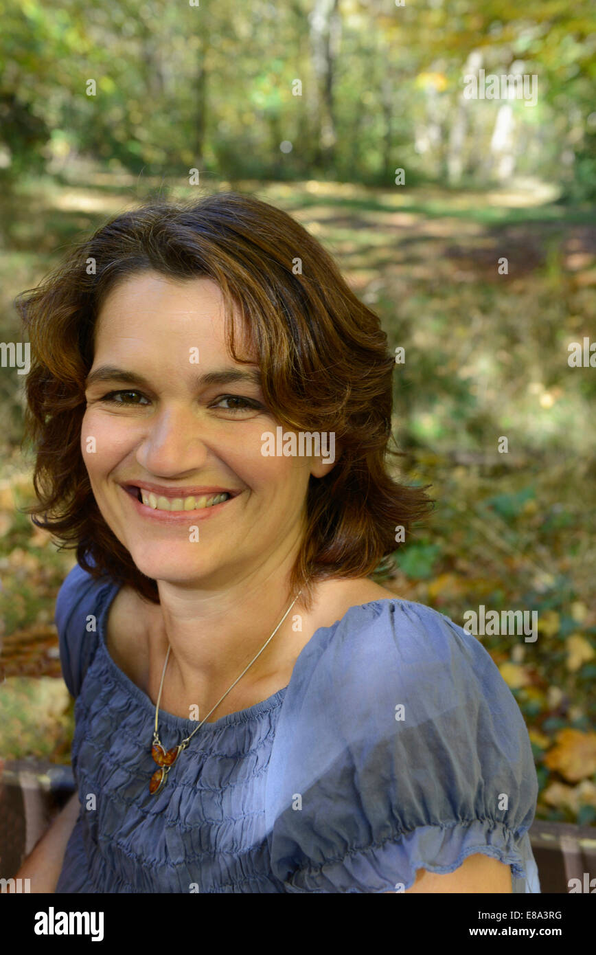 Mature woman smiling, portrait, Bavaria, Germany Stock Photo - Alamy