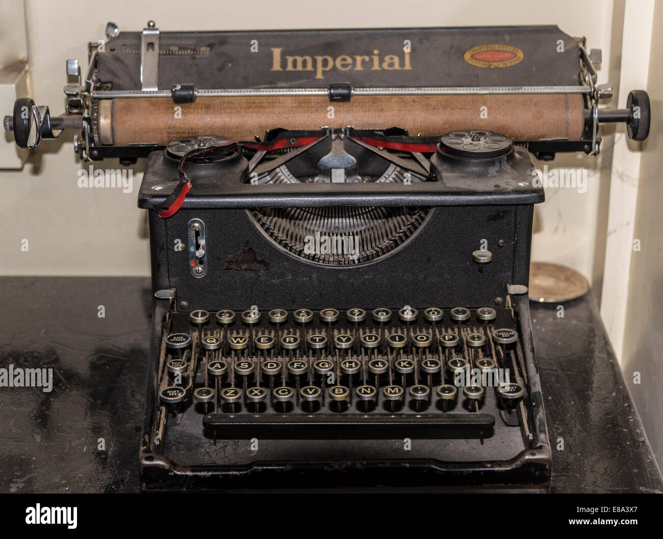 typewriter antique imperial manual typewritter black with logo Stock ...