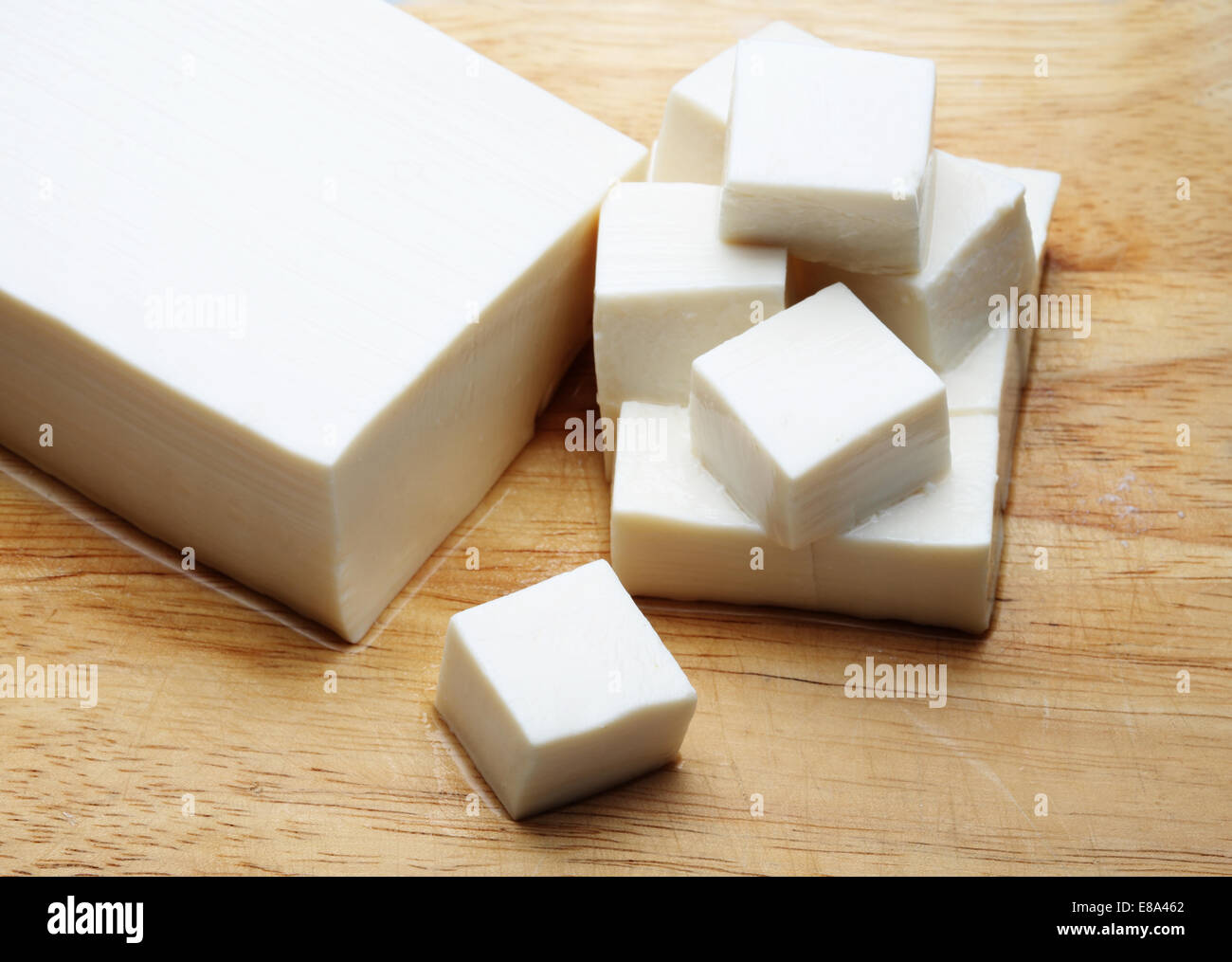 Tofu on block sliced Stock Photo - Alamy