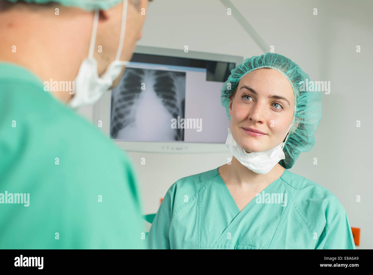 Doctors discussing operation Stock Photo - Alamy