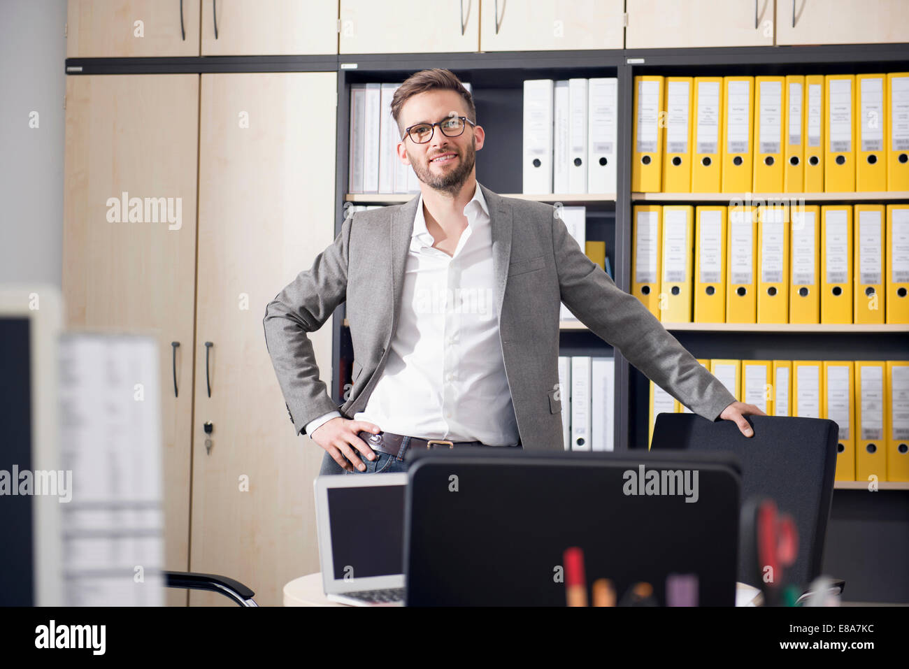 Portrait young businessman office handsome Stock Photo - Alamy