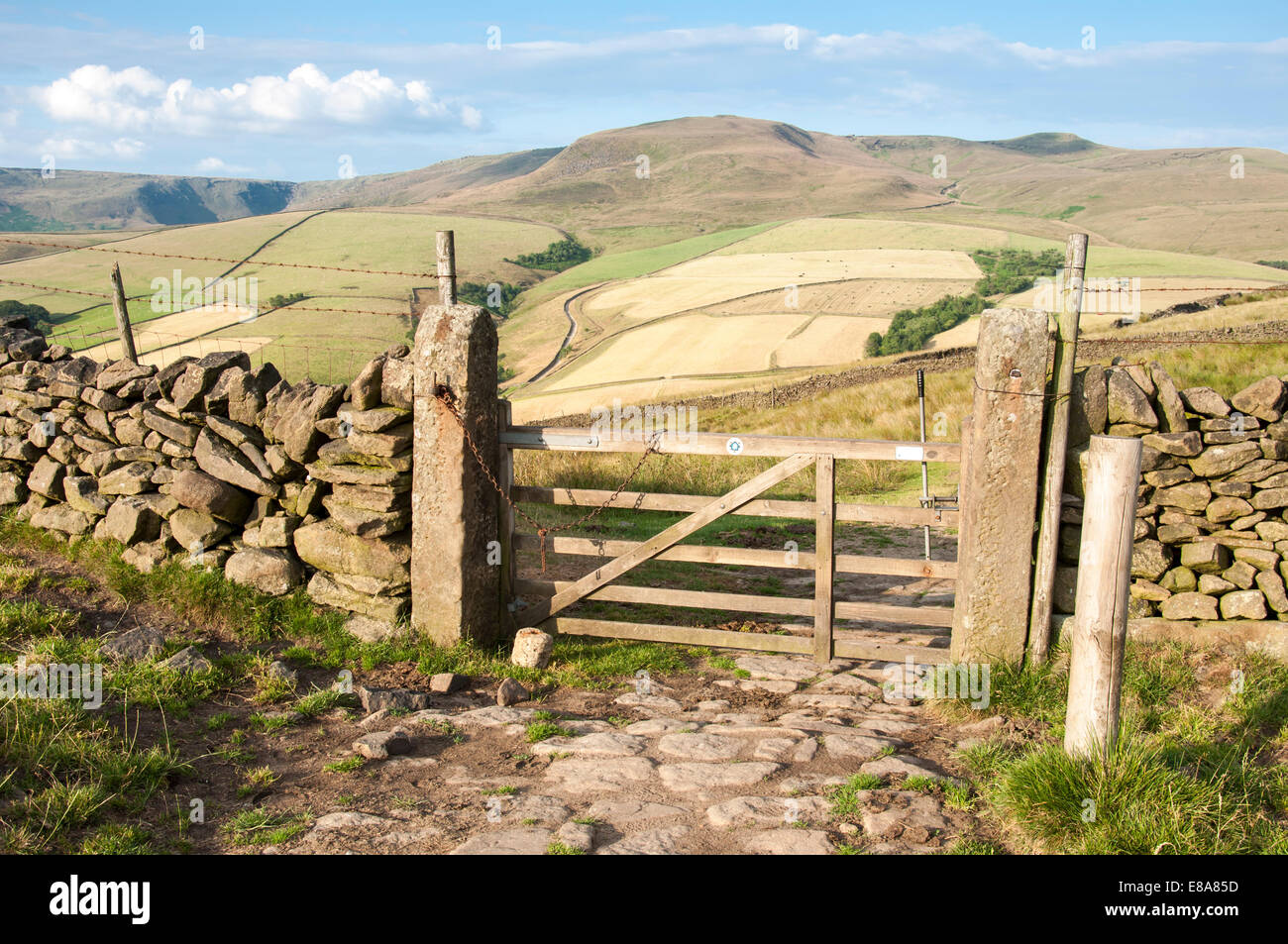 Gateway to English countryside near Hayfield, Derbyshire, England. View ...