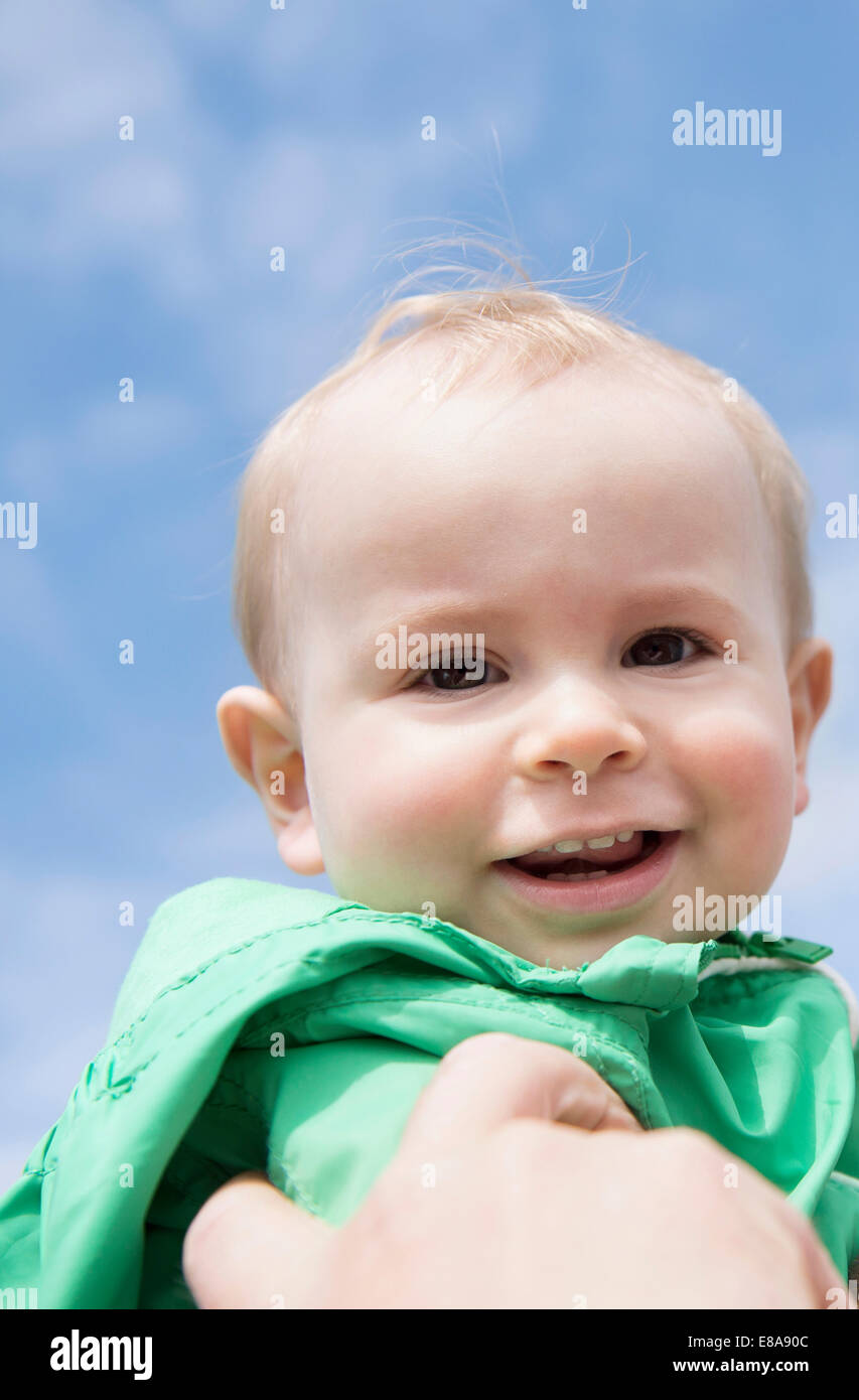 Portrait small baby boy smiling sunny day Stock Photo - Alamy
