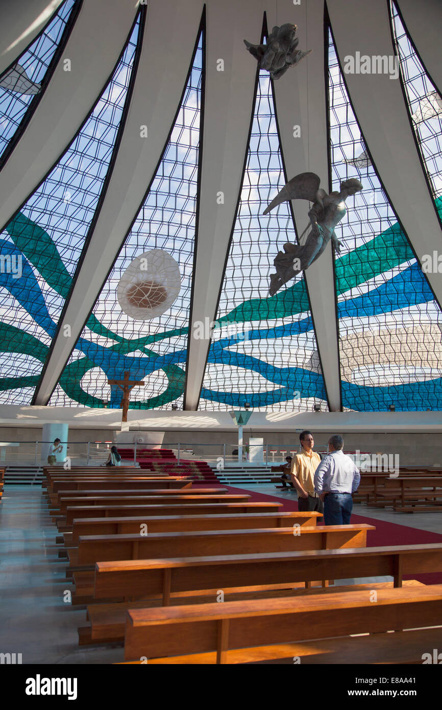 Inside Of The Cathedral Of Brasilia High Resolution Stock Photography ...