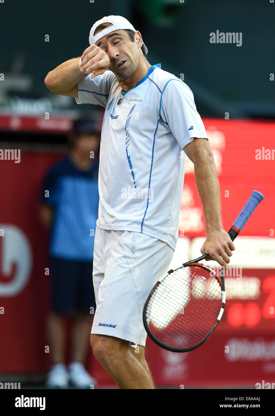 Tokyo, Japan. 3rd Oct, 2014. Benjamin Becker of Germany reacts during ...