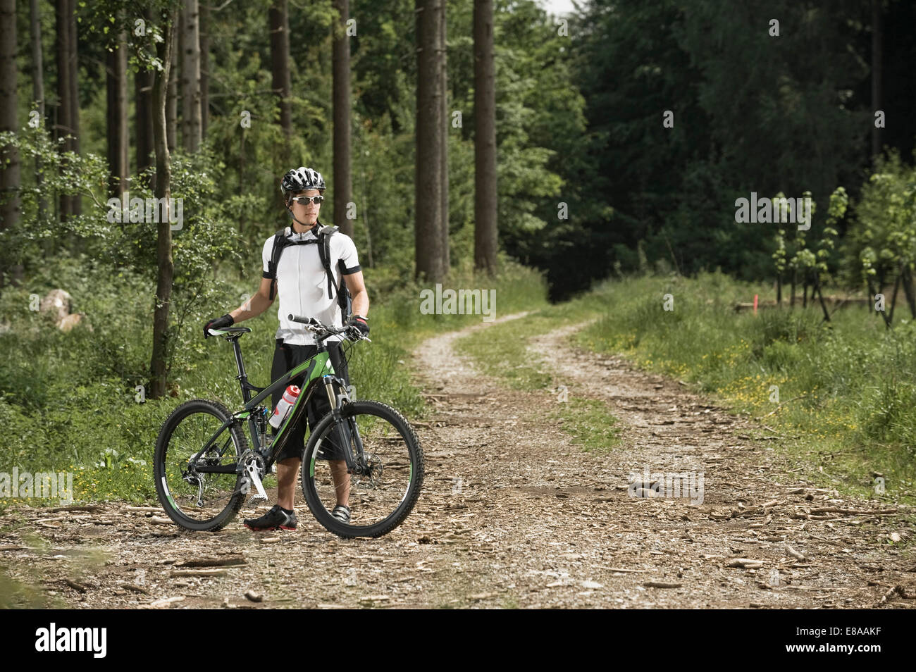 Man mountain biking, Bavaria, Germany Stock Photo - Alamy