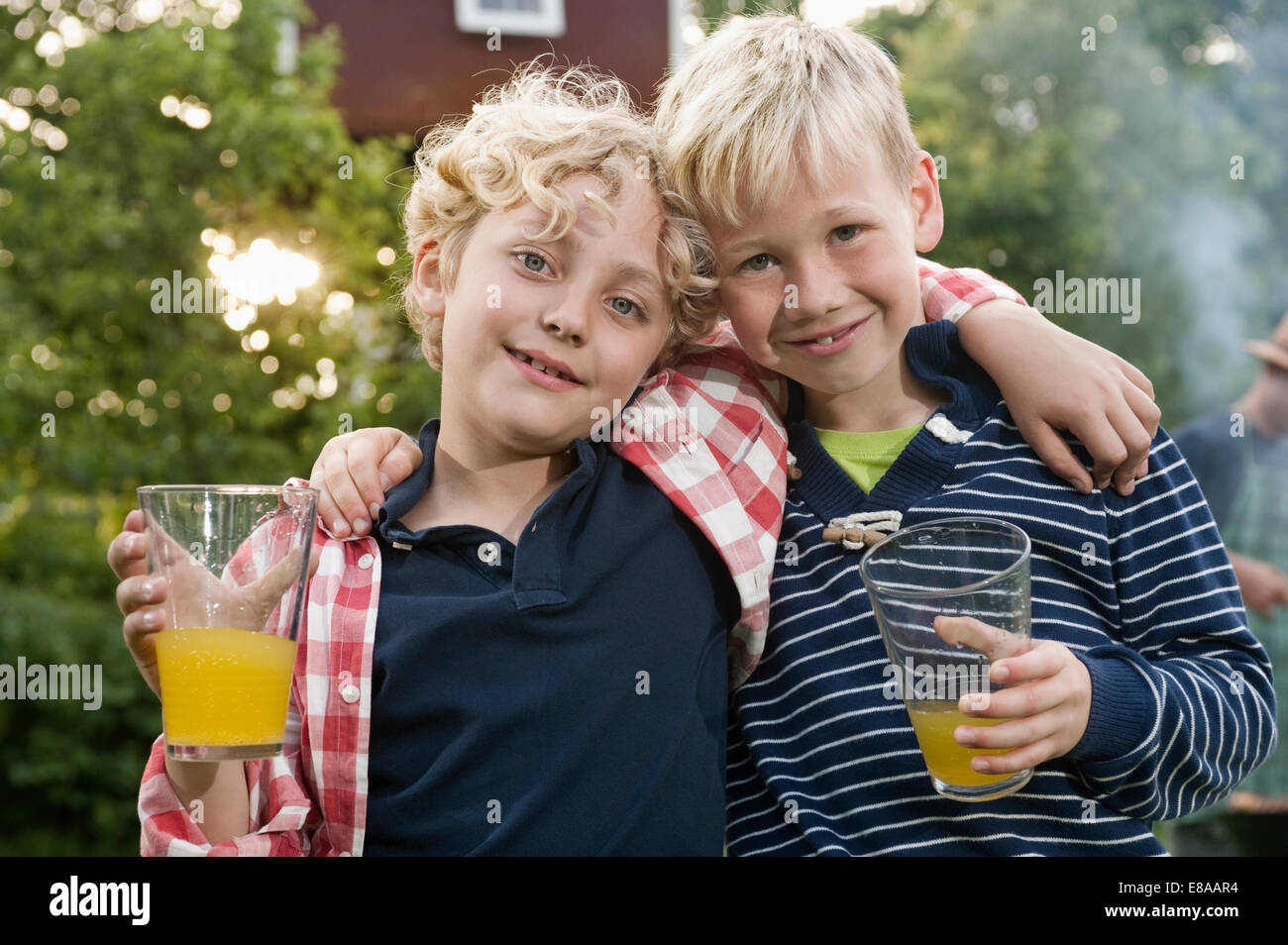 Portrait two young boys friends smiling blond Stock Photo - Alamy Portrait two young boys friends smiling blond Stock Photo - Alamy