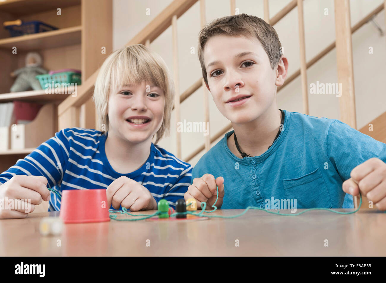 Portrait of two playing boys Stock Photo - Alamy