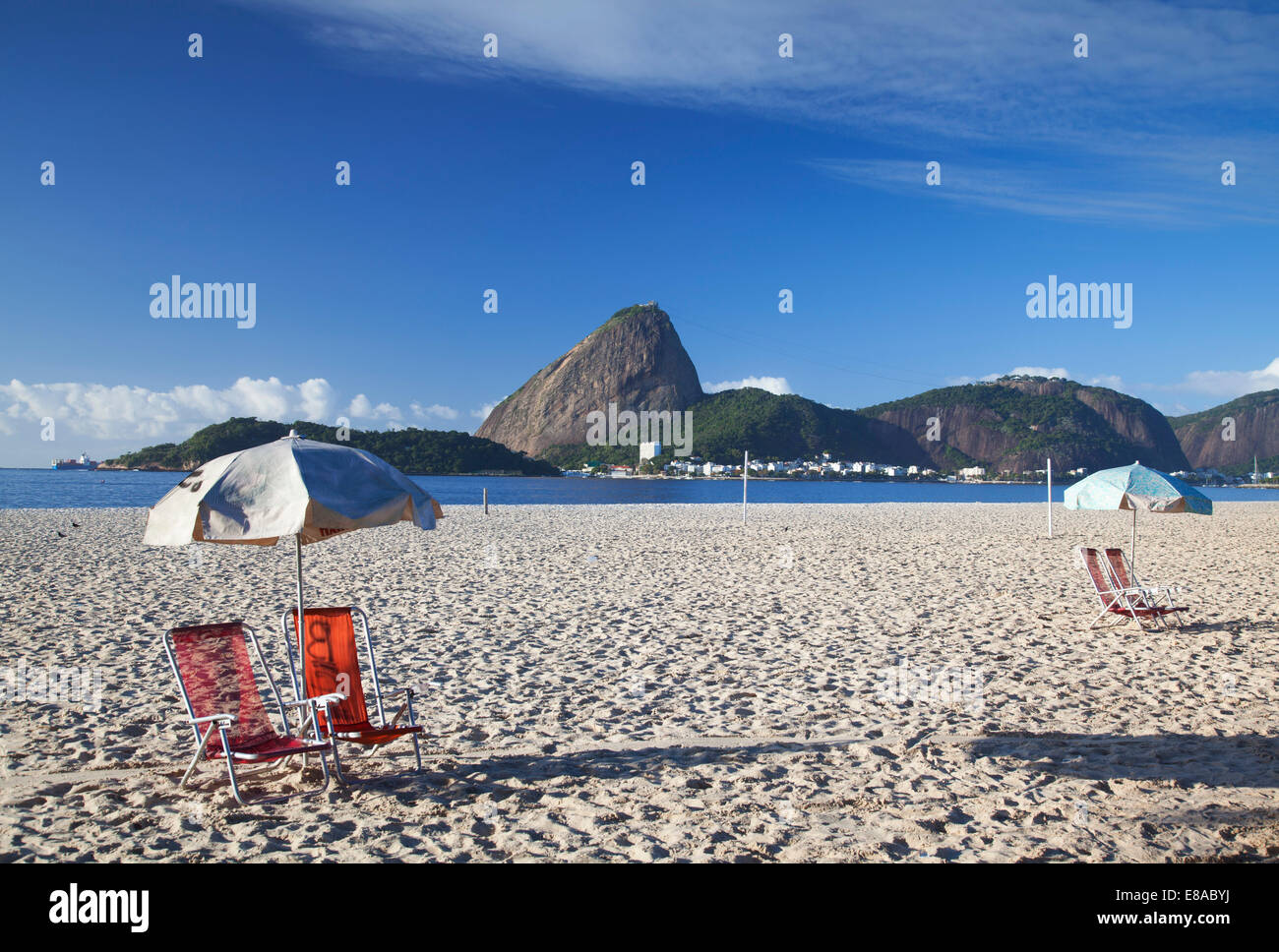 Flamengo Beach and Sugarloaf Mountain, Rio de Janeiro, Brazil Stock ...