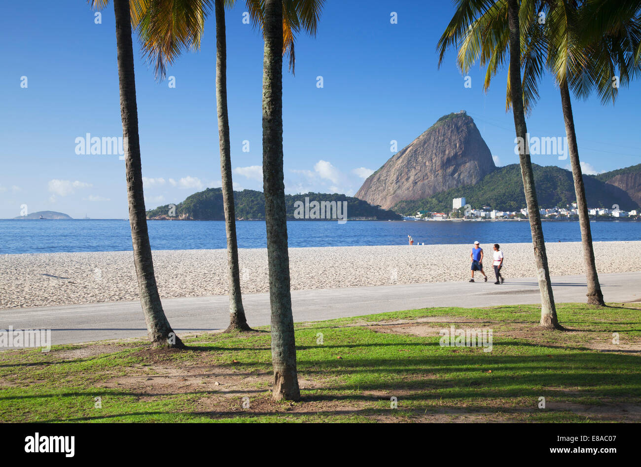 Flamengo Beach and Sugarloaf Mountain, Rio de Janeiro, Brazil Stock ...