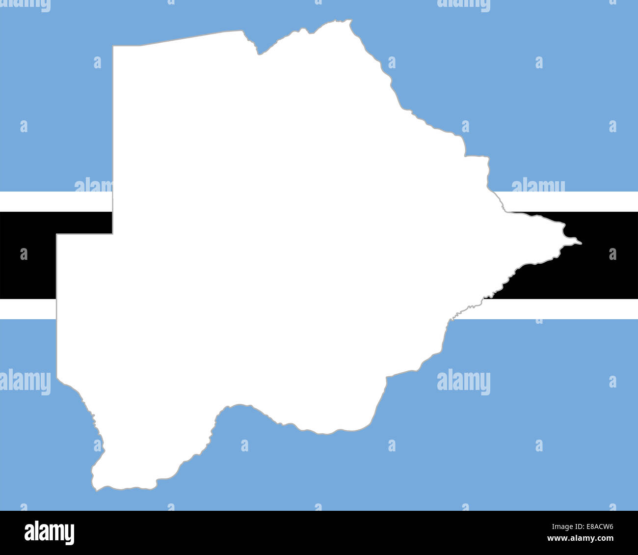 Map and flag of Botswana Stock Photo - Alamy