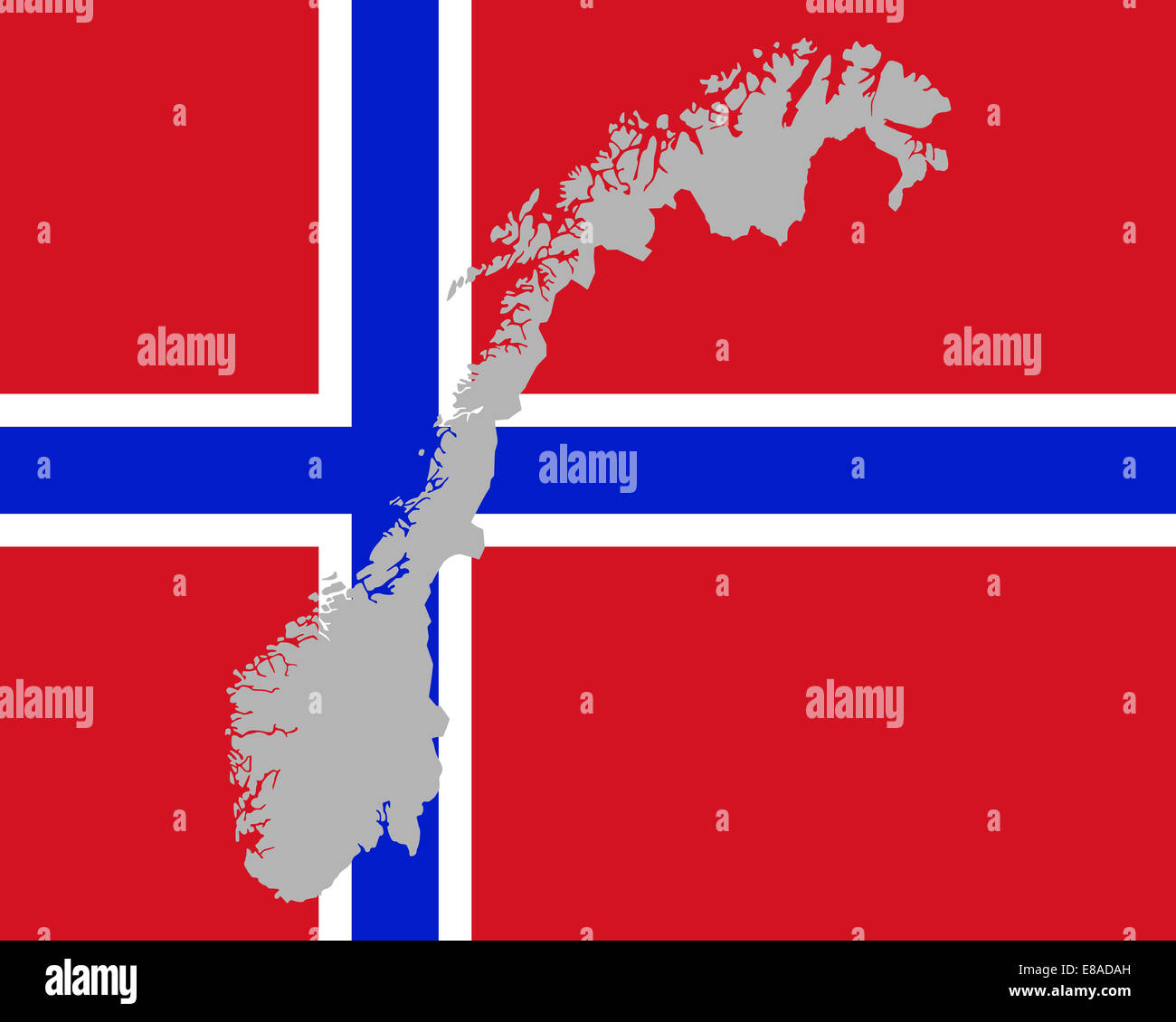 Map and flag of Norway Stock Photo - Alamy