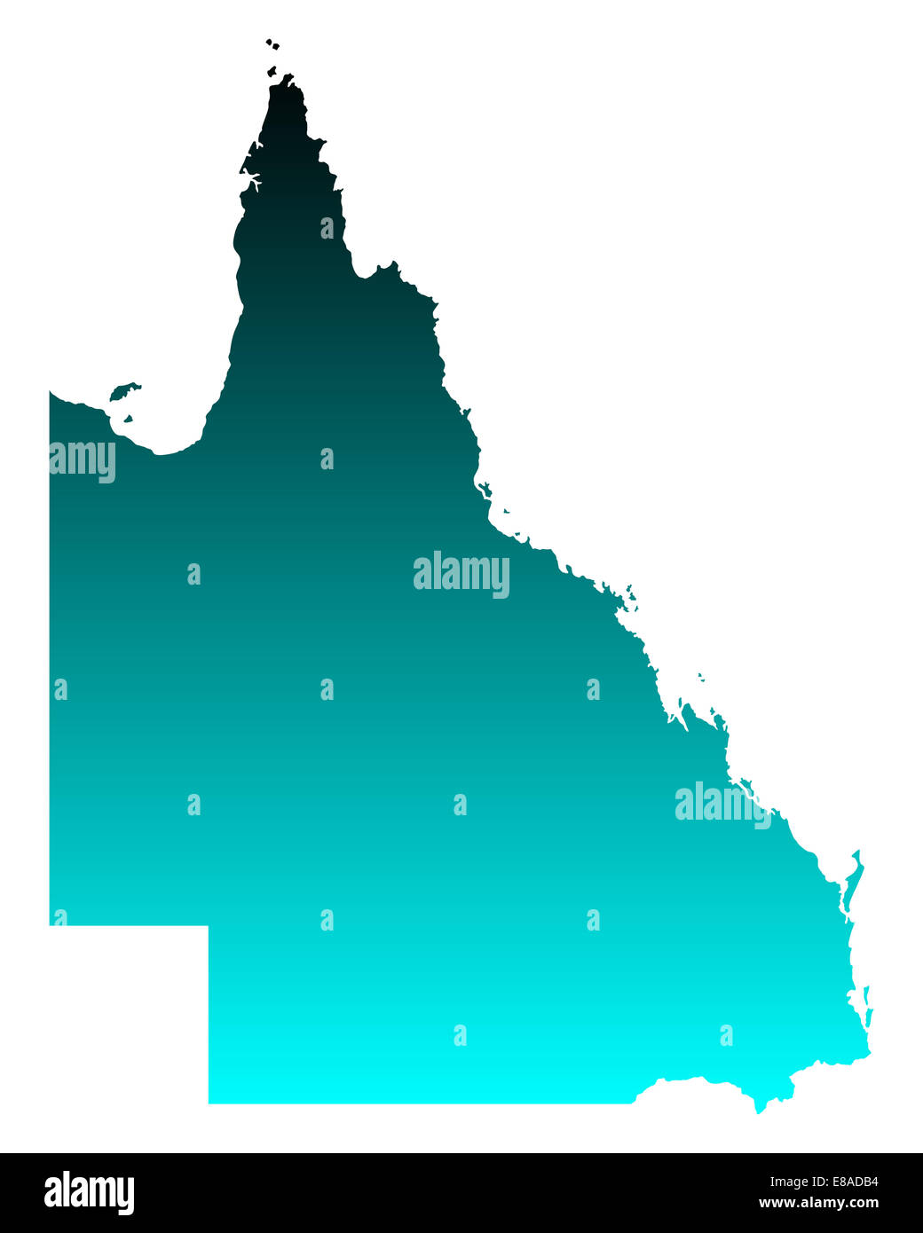 Map of Queensland Stock Photo - Alamy
