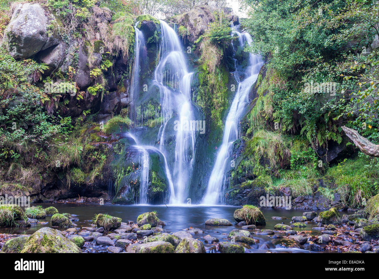 Posforth Gill Waterfall in the Valley of Desolation, Whafedale ...