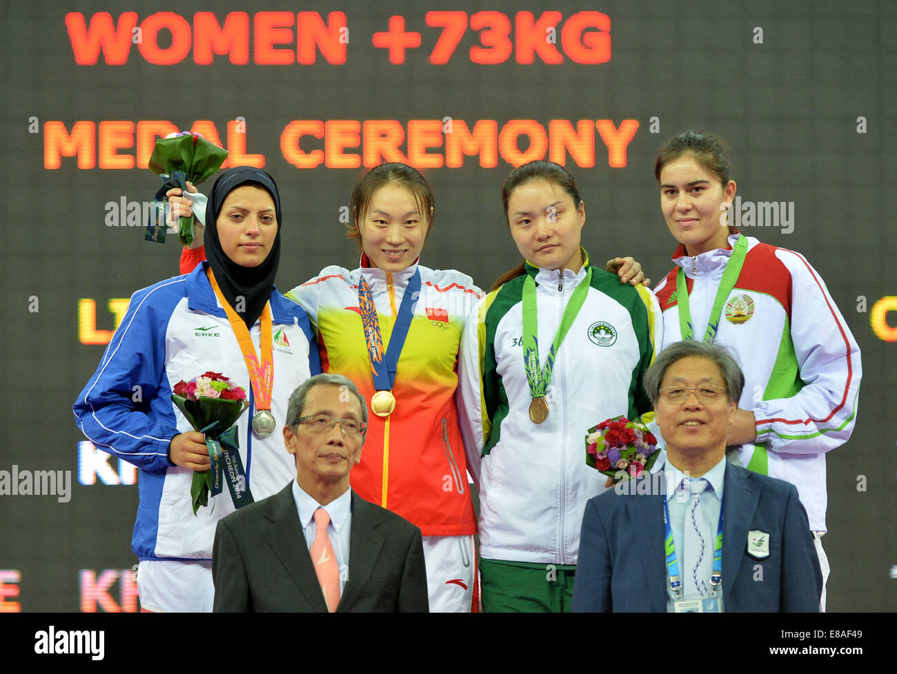 Incheon, South Korea. 3rd Oct, 2014. Gold medalist Li Donghua of China ...
