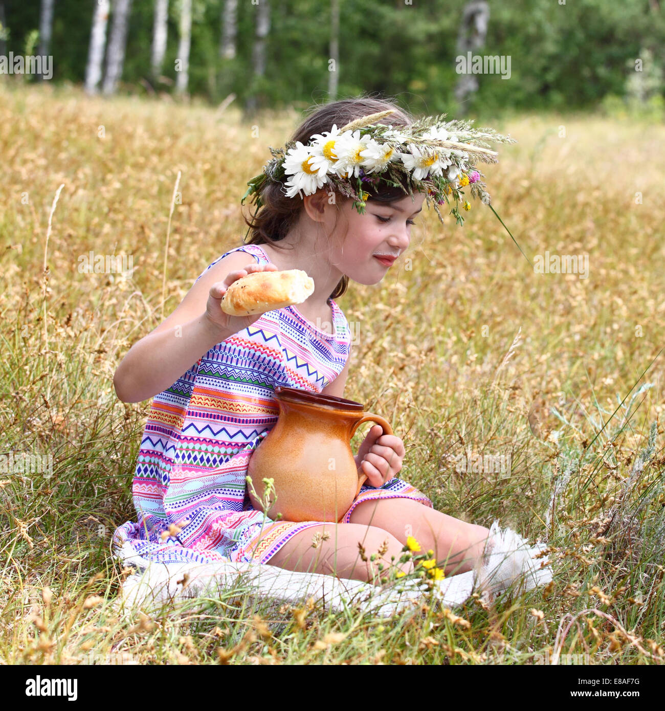 Happy bread girl hi-res stock photography and images - Alamy