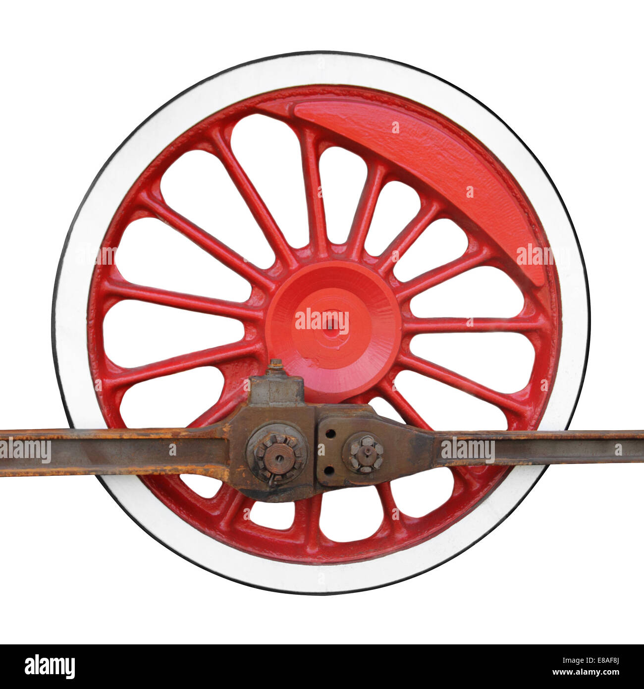 Wheel of steam locomotive isolated on white background Stock Photo - Alamy