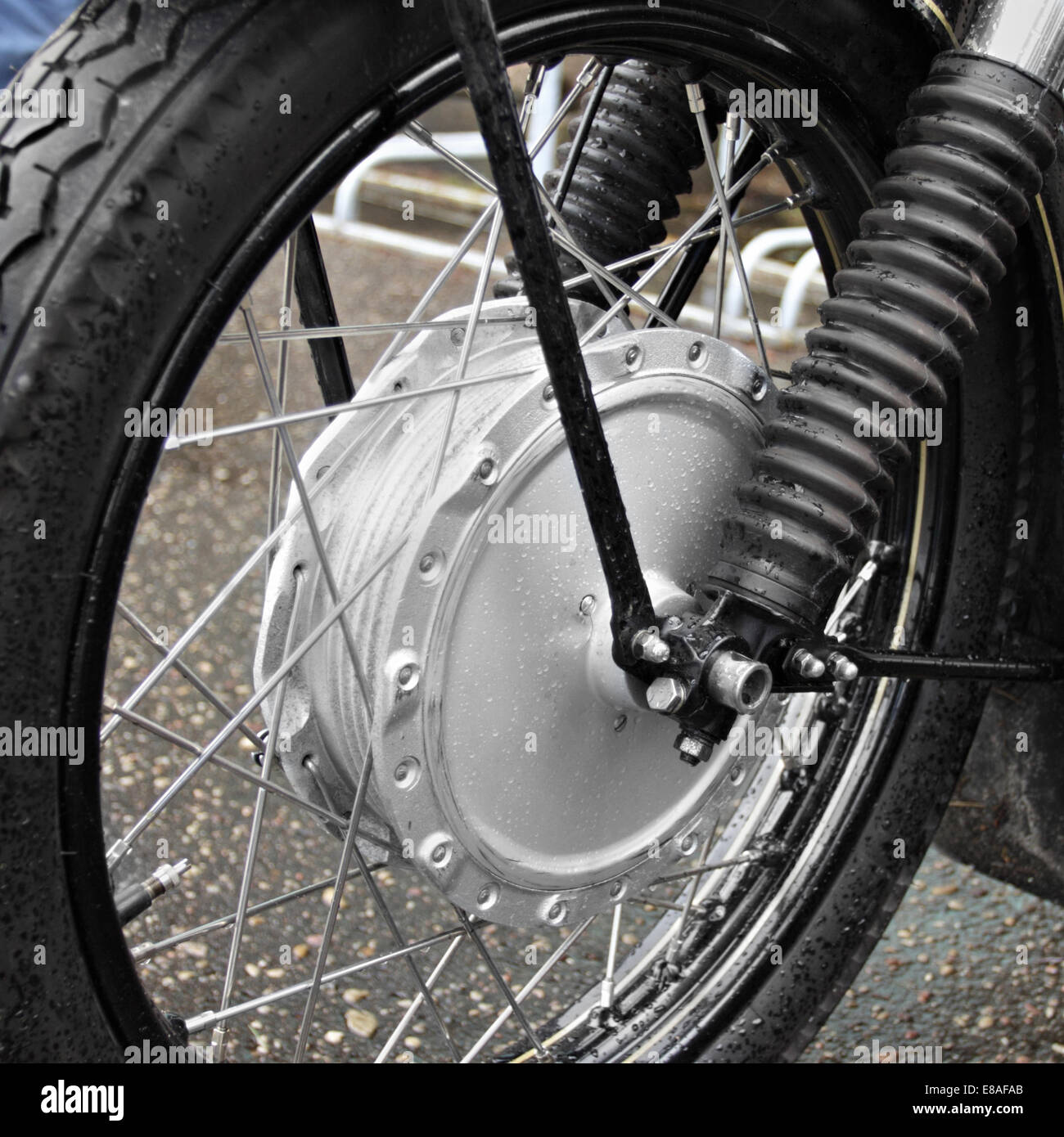 Motorcycle wheel closeup Stock Photo - Alamy