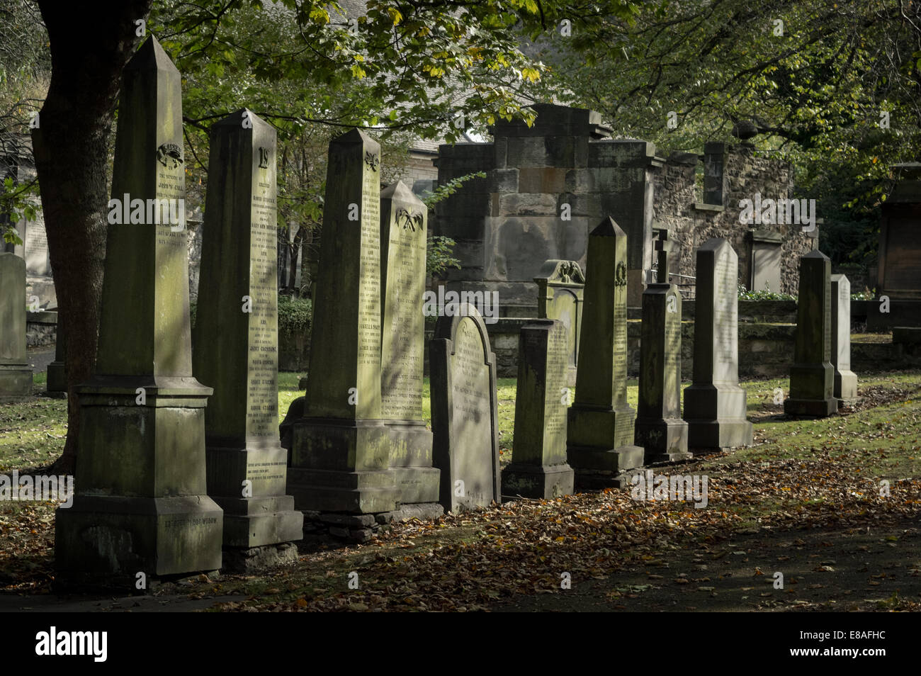 Headstones and graves in St Cuthberts cemetery, Edinburgh Scotland ...