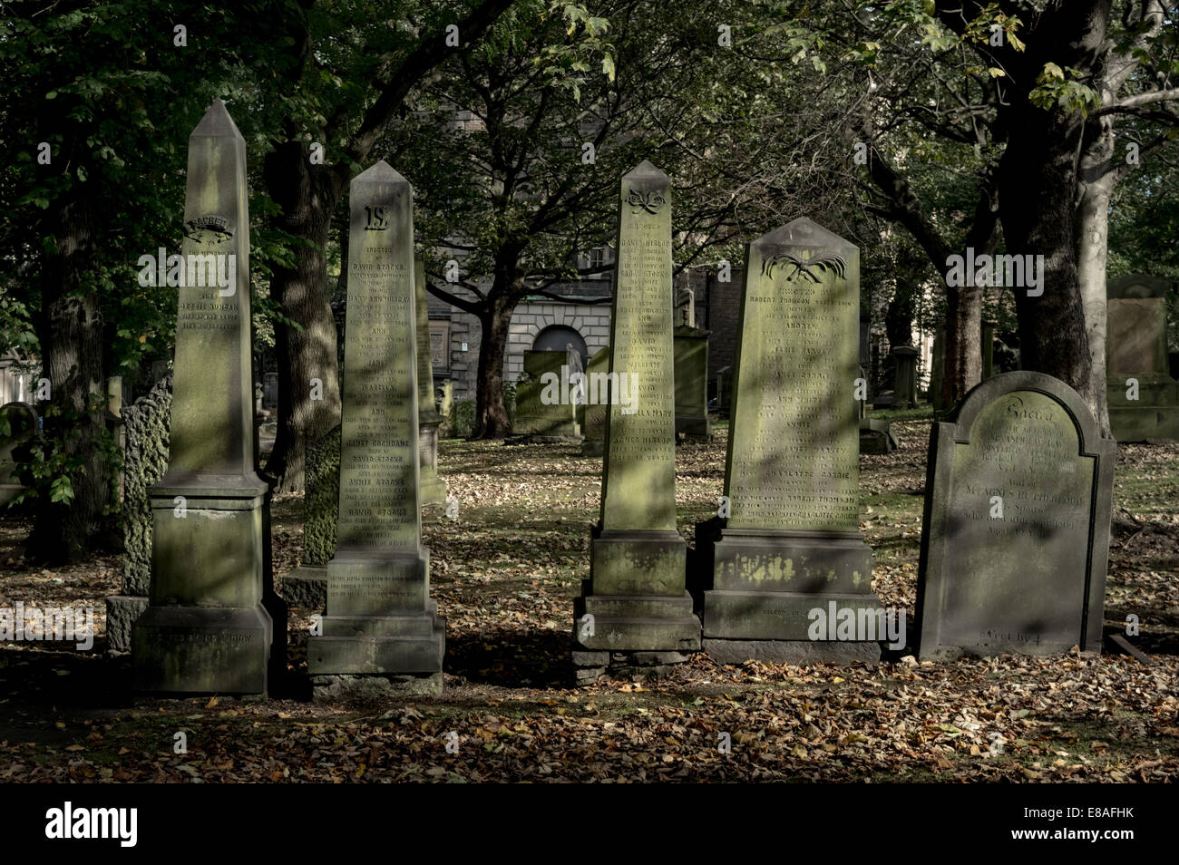 Headstones and graves in St Cuthberts cemetery, Edinburgh Scotland ...