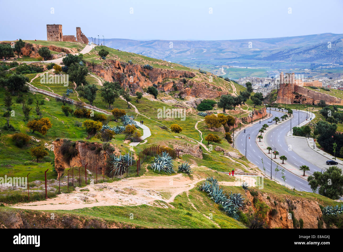 View of Fez City from the viewpoint in the evening Stock Photo - Alamy