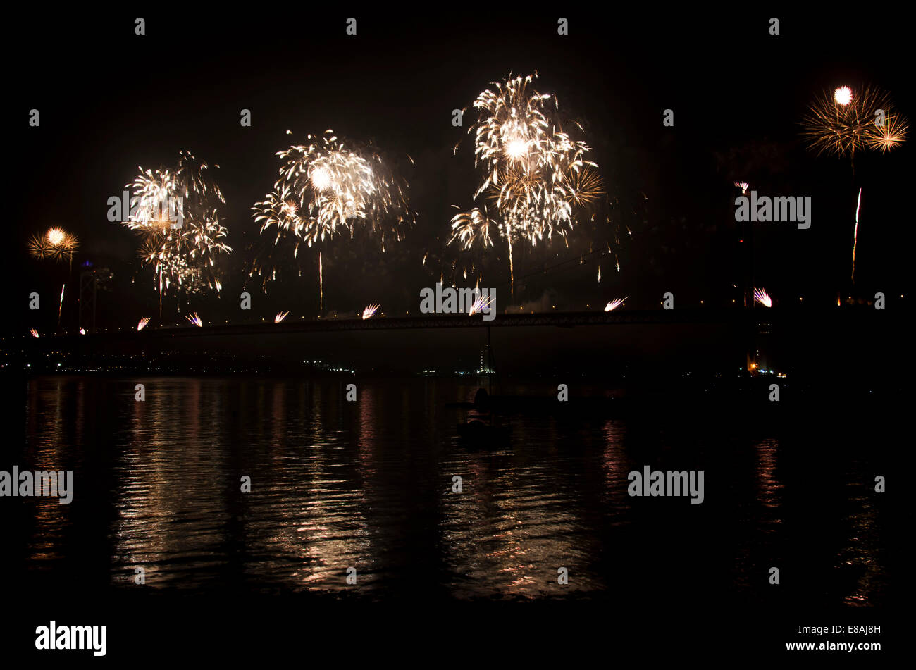 Firework display on the Forth Road Bridge to celebrate 50 years since ...